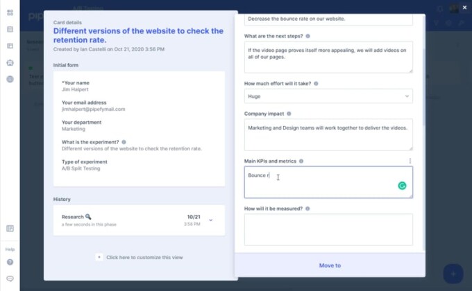 A/B Testing | Pipefy