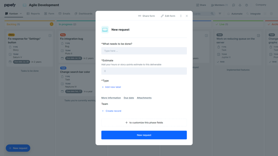 Software Development Template (Free) | Pipefy