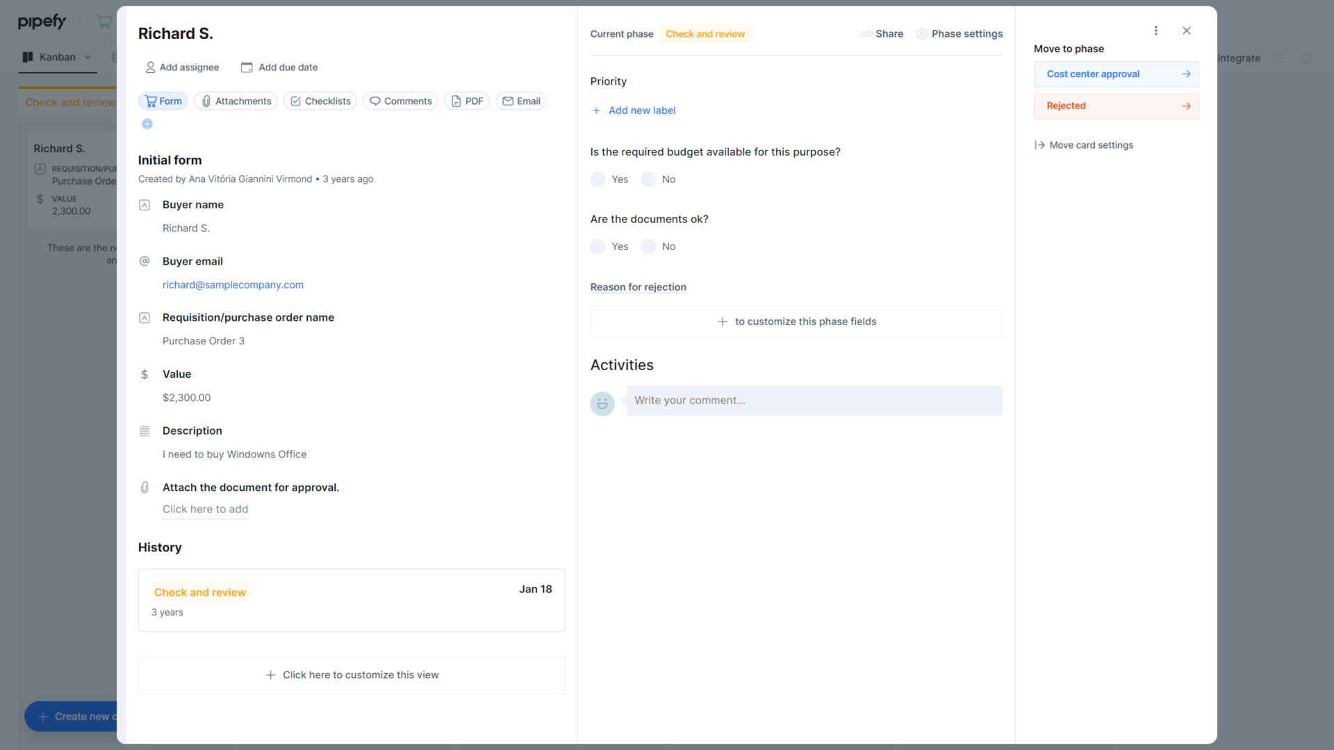 Procurement Approval Process Template (Free) | Pipefy