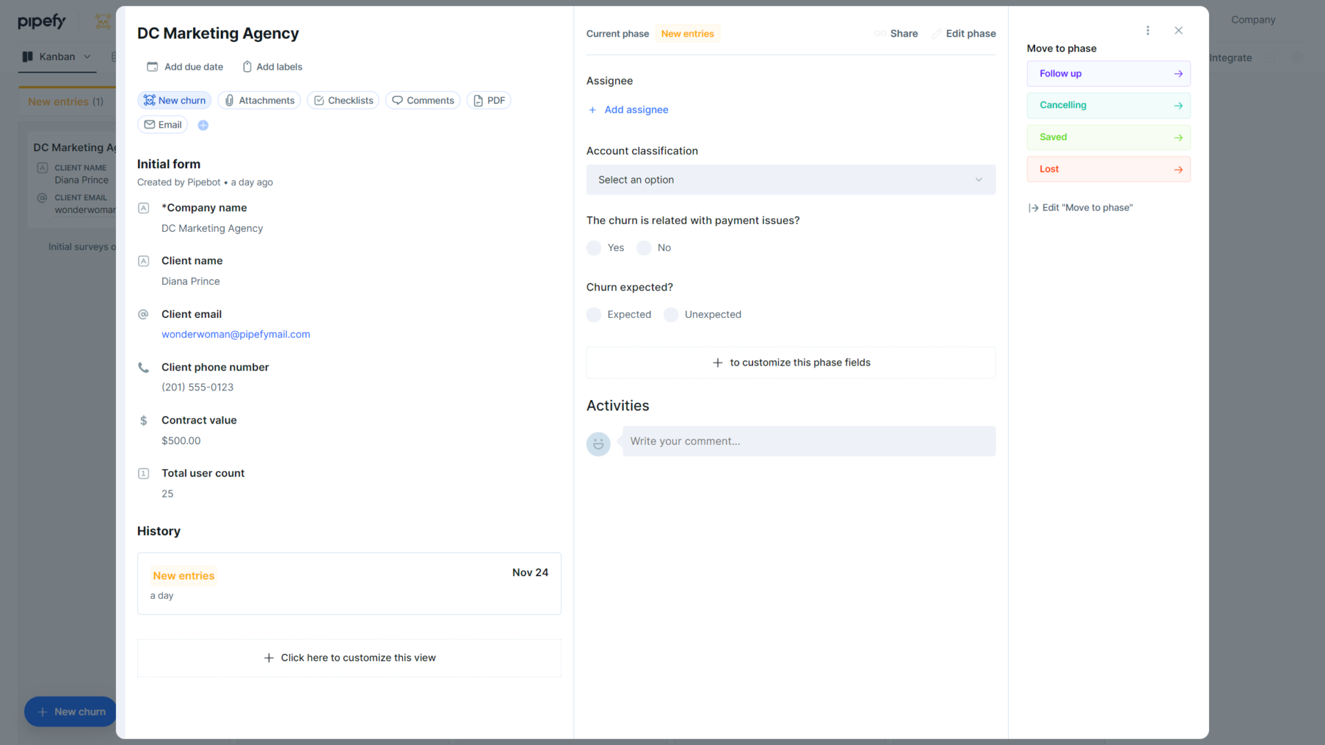 Churn Management Process Template - Free | Pipefy