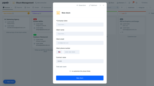 Churn Management Process Template - Free | Pipefy