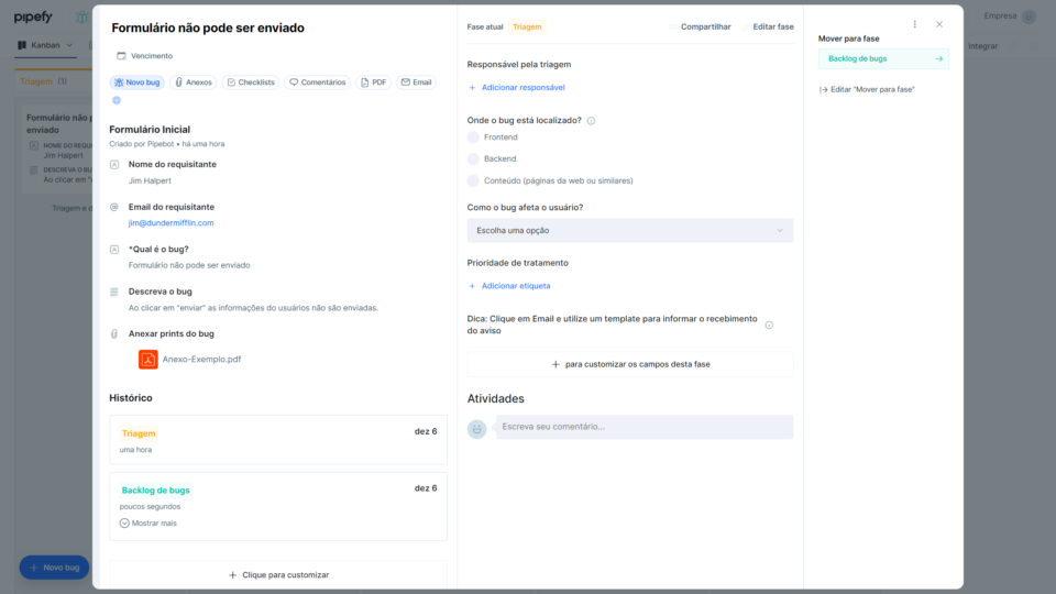 Modelo Para Gestão de Correção de Bugs (Grátis) | Pipefy