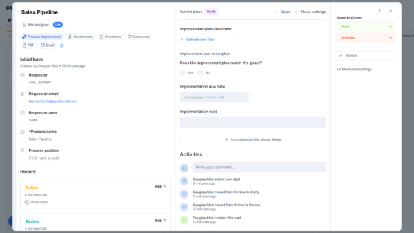 Process Improvement Plan - DRIVE Template (Free) | Pipefy