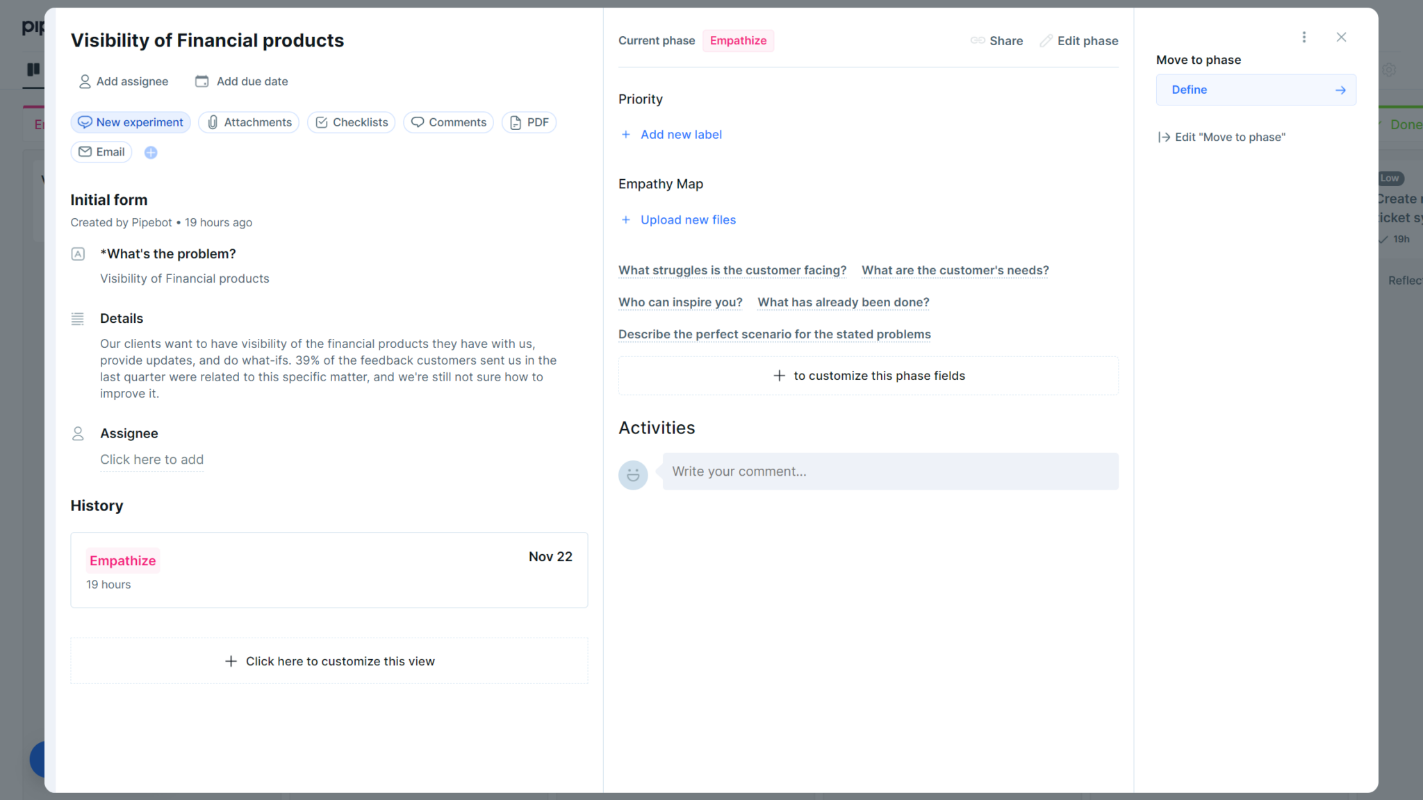 Design Thinking Template (Free) | Pipefy