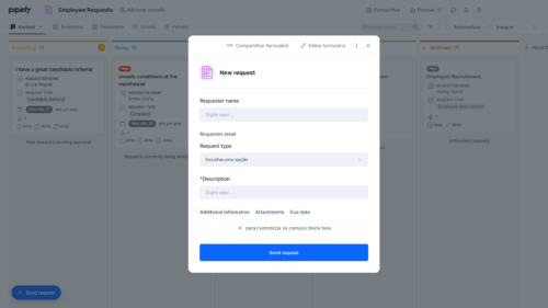 Human Resources Requests & Form Template (Free) | Pipefy