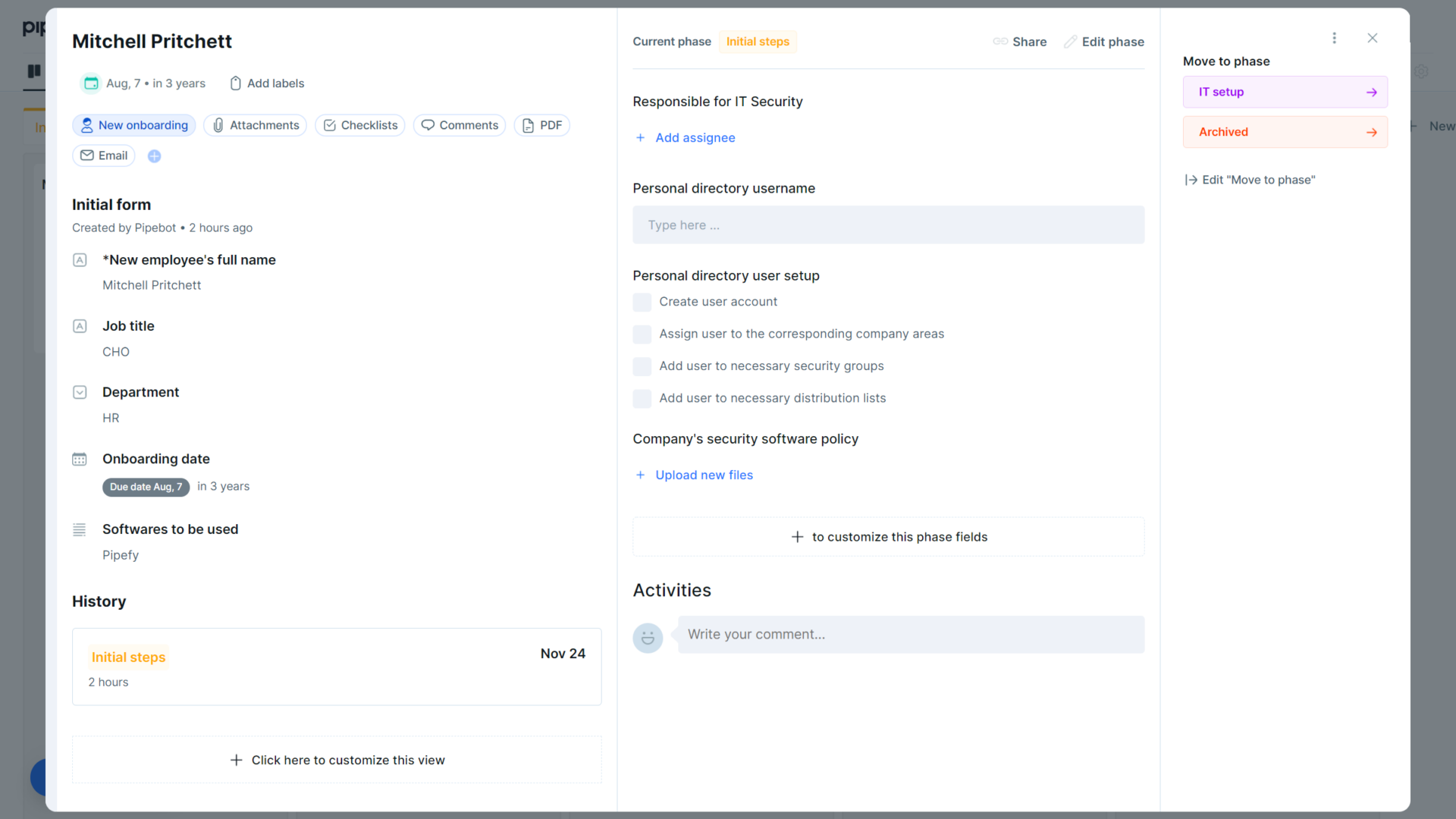 IT Onboarding Process Template (Free) | Pipefy