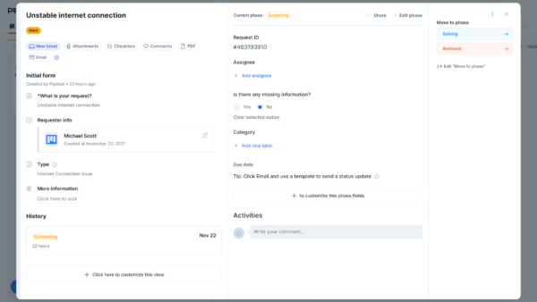 IT Service Desk Template (Free) | Pipefy