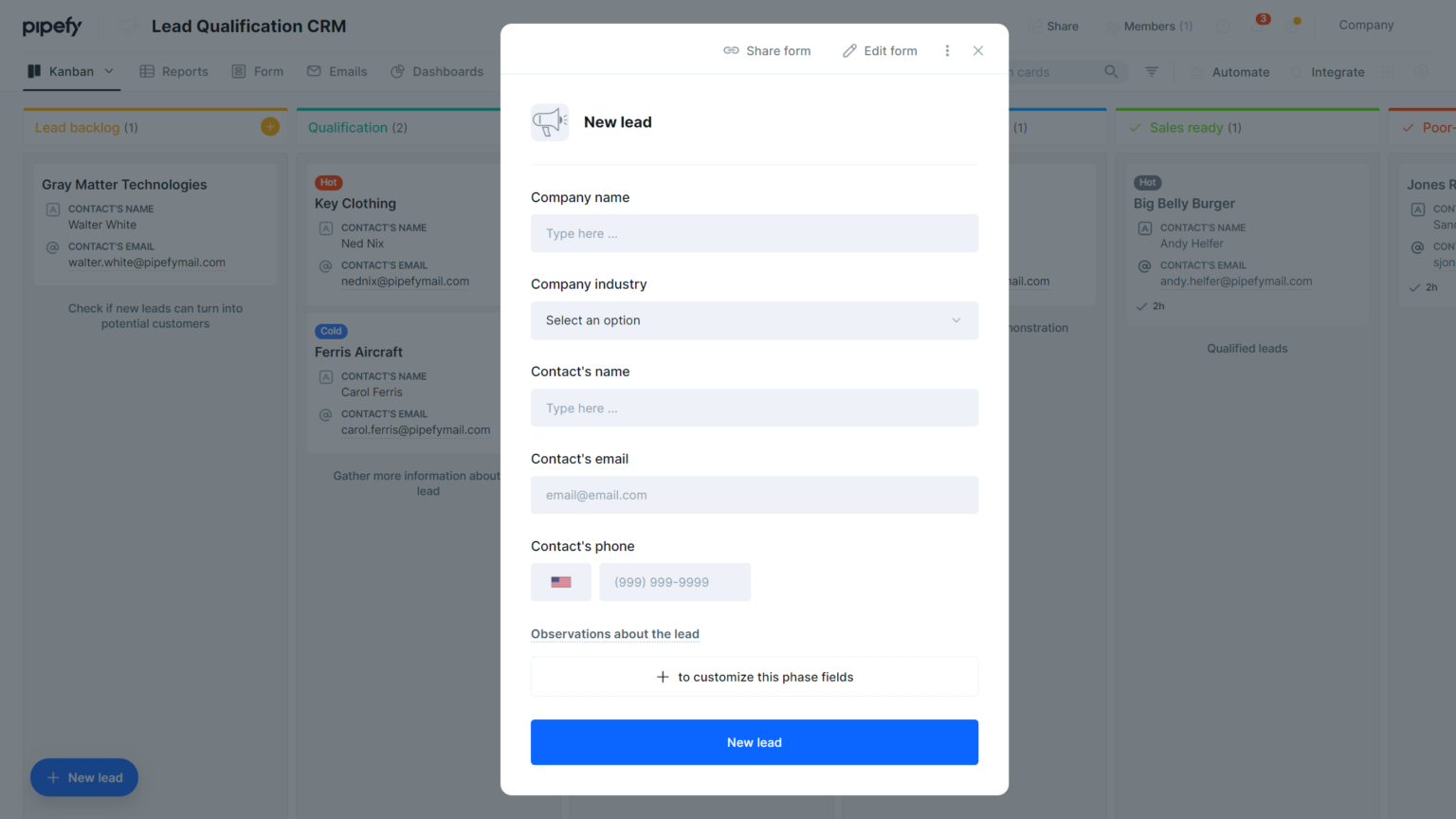 Sales and Lead Qualification Process Template (Free) | Pipefy