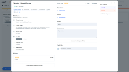 Project Management Template (Free) | Pipefy