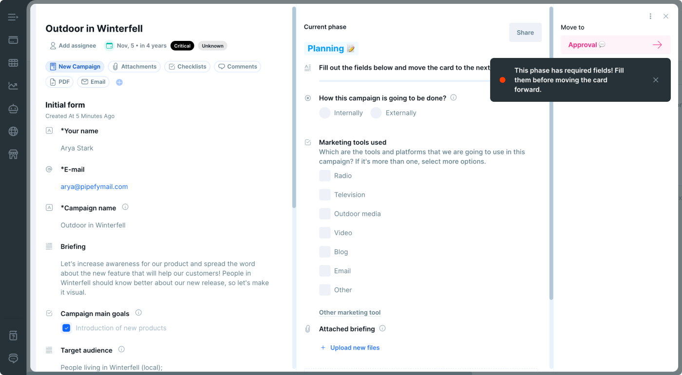 Campaign Briefing Template - Free Software | Pipefy