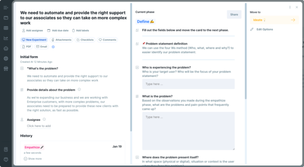 Design Thinking Template [Free Process Template] | Pipefy