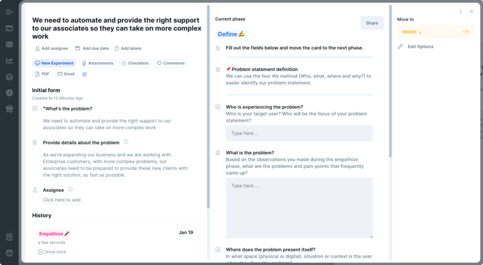 Design Thinking Template [Free Process Template] | Pipefy