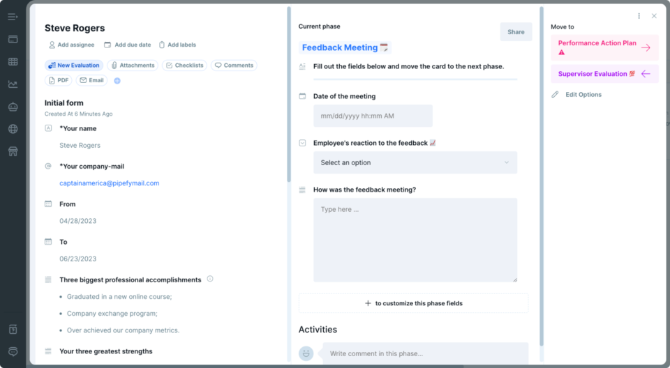 Performance Evaluation Process Template [Free] | Pipefy