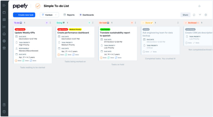 Simple To-do List | Pipefy