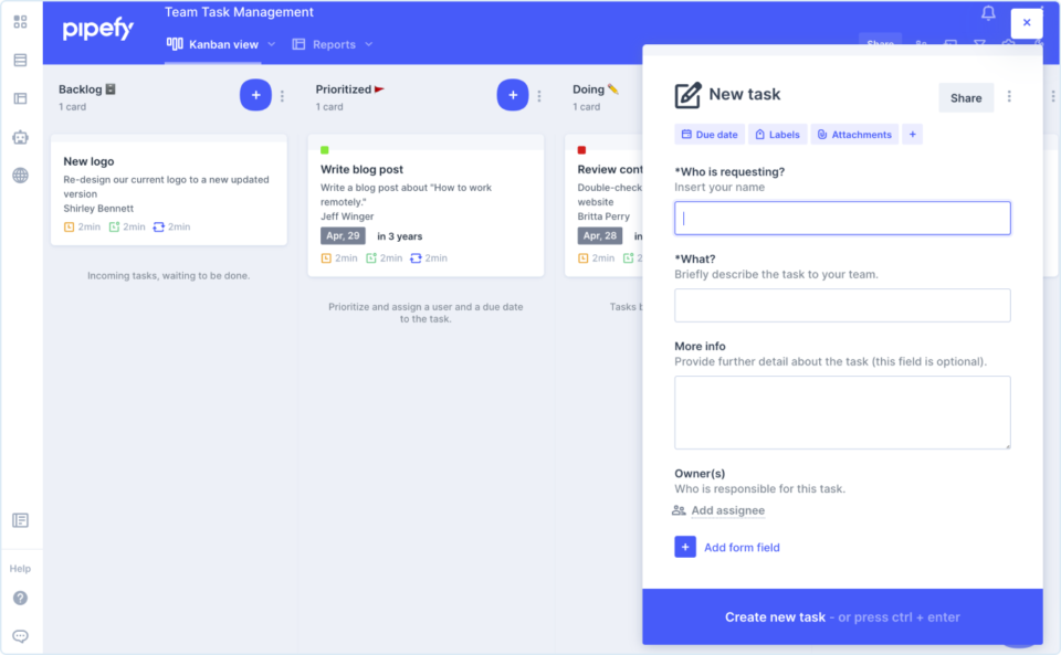 Team Task Management | Pipefy