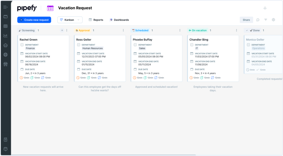 Vacation Request Process Template [Free] | Pipefy