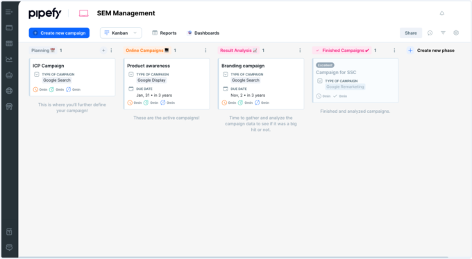 SEM Management | Pipefy