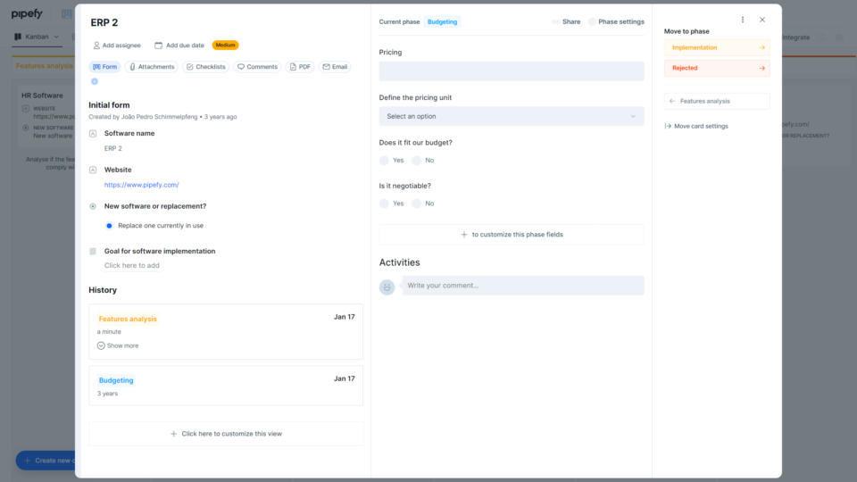 Software Comparison Template (Free) | Pipefy