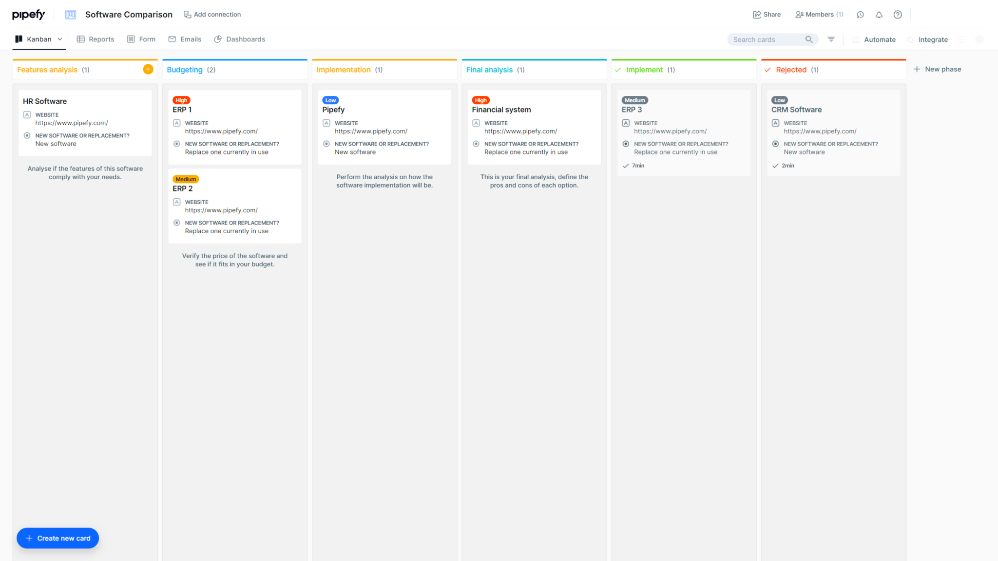 Software Comparison Template (Free) | Pipefy