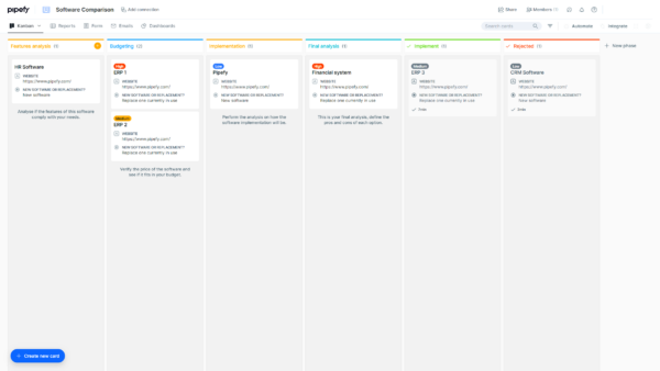 Software Comparison Template (Free) | Pipefy