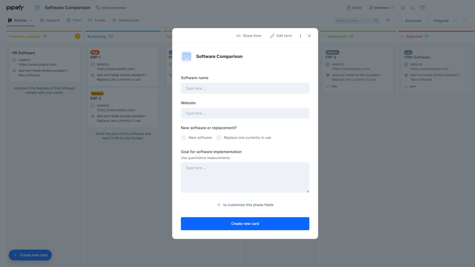 Software Comparison Template (Free) | Pipefy
