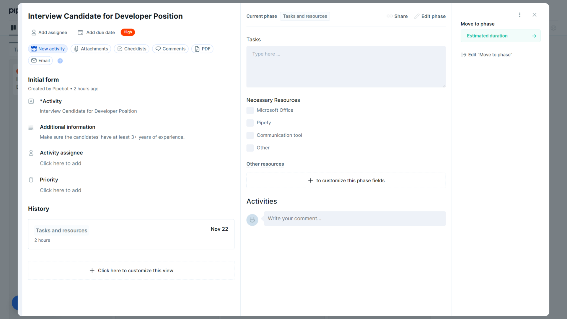 Time Management Process Template (Free) | Pipefy