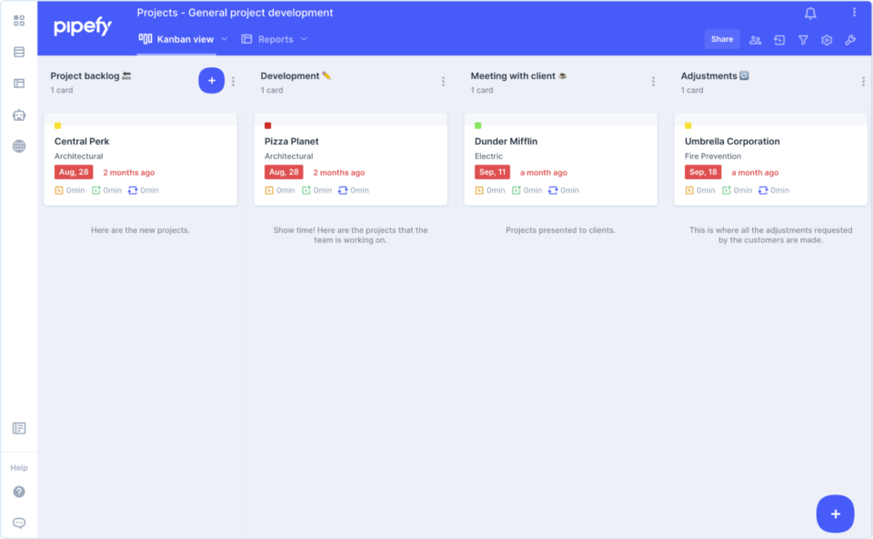 Projects - General Project Development | Pipefy