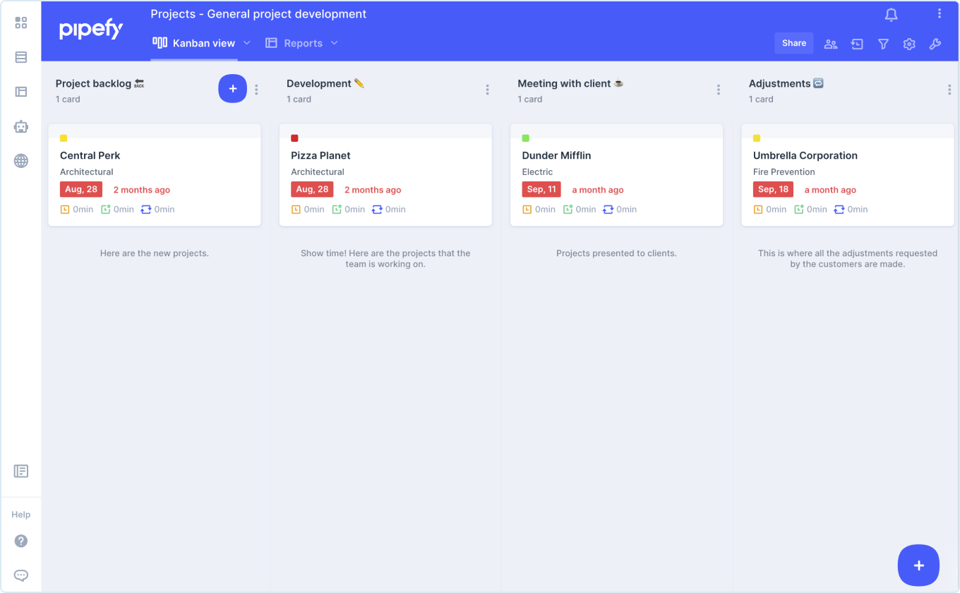 Projects - General Project Development | Pipefy