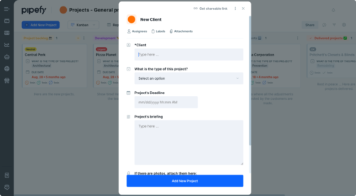Projects - General Project Development | Pipefy