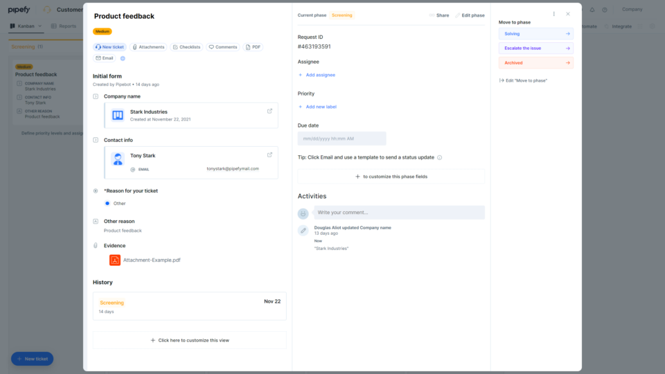 Help Desk & Customer Support Template (Free) | Pipefy