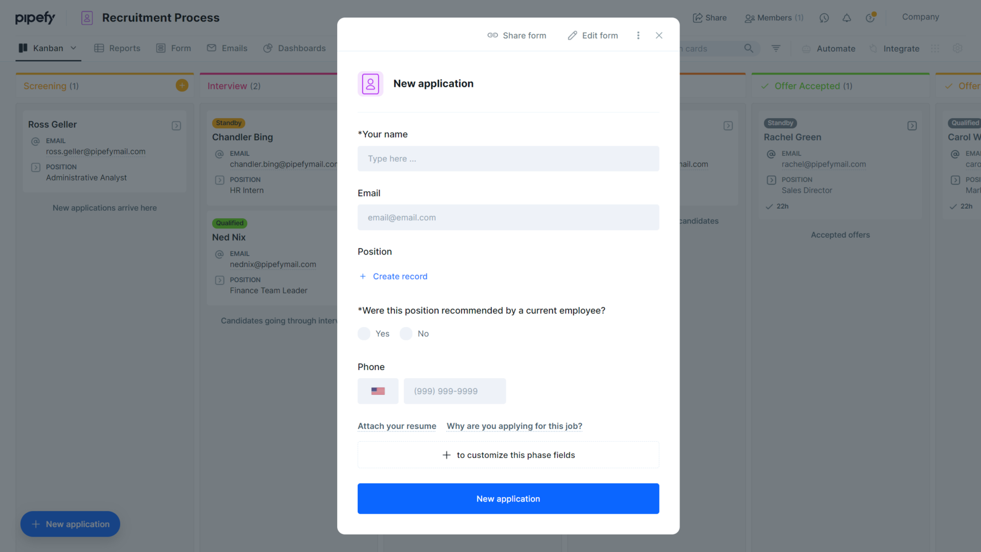 Recruitment Process Template (Free) | Pipefy