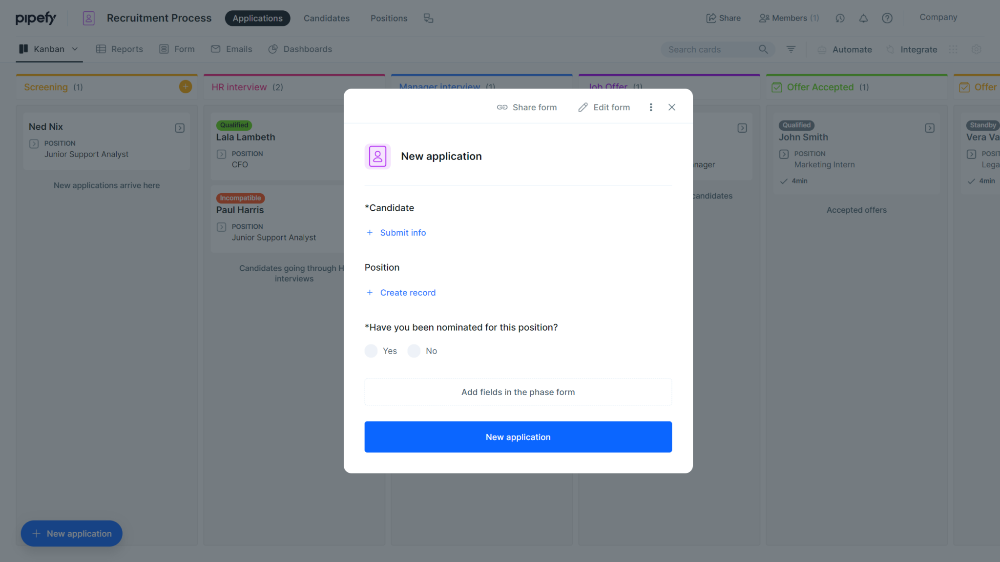 Recruitment Process Template (Free) | Pipefy