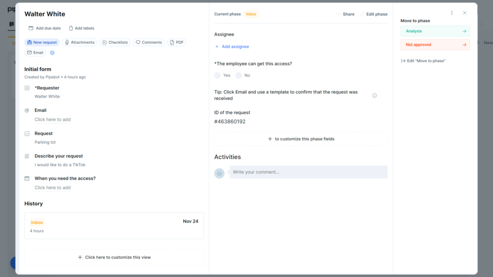 Access Request — Remote Work | Pipefy