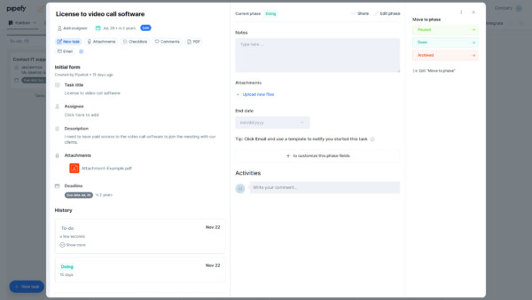 Remote Work Management Template | Pipefy