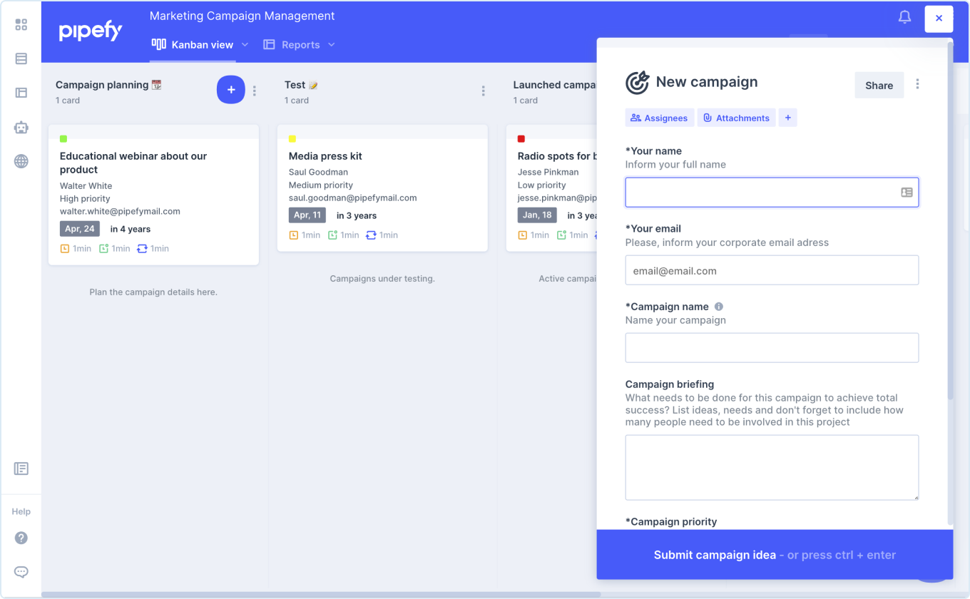 Marketing Campaign Management Template [Free] | Pipefy