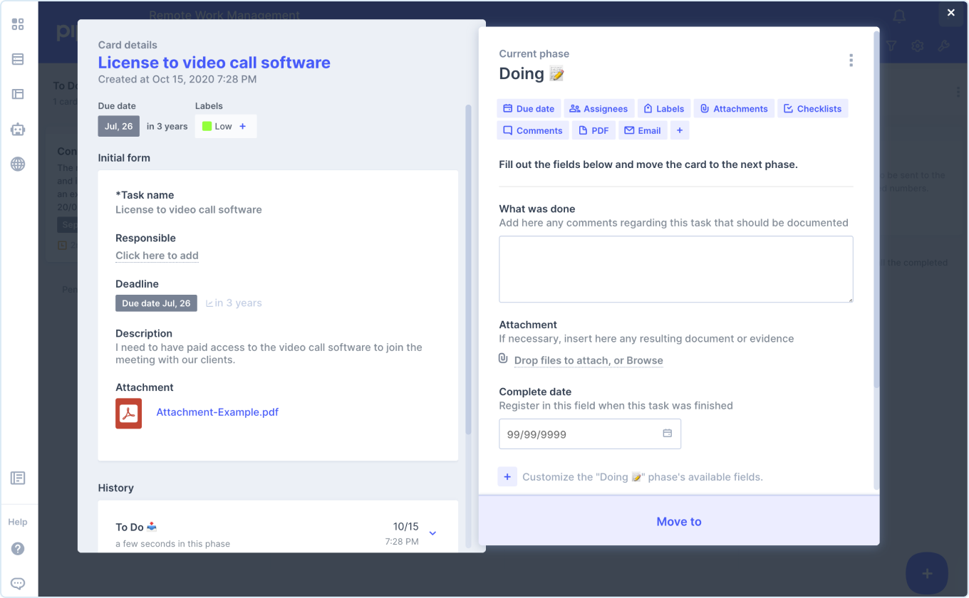 Remote Work Management Template | Pipefy
