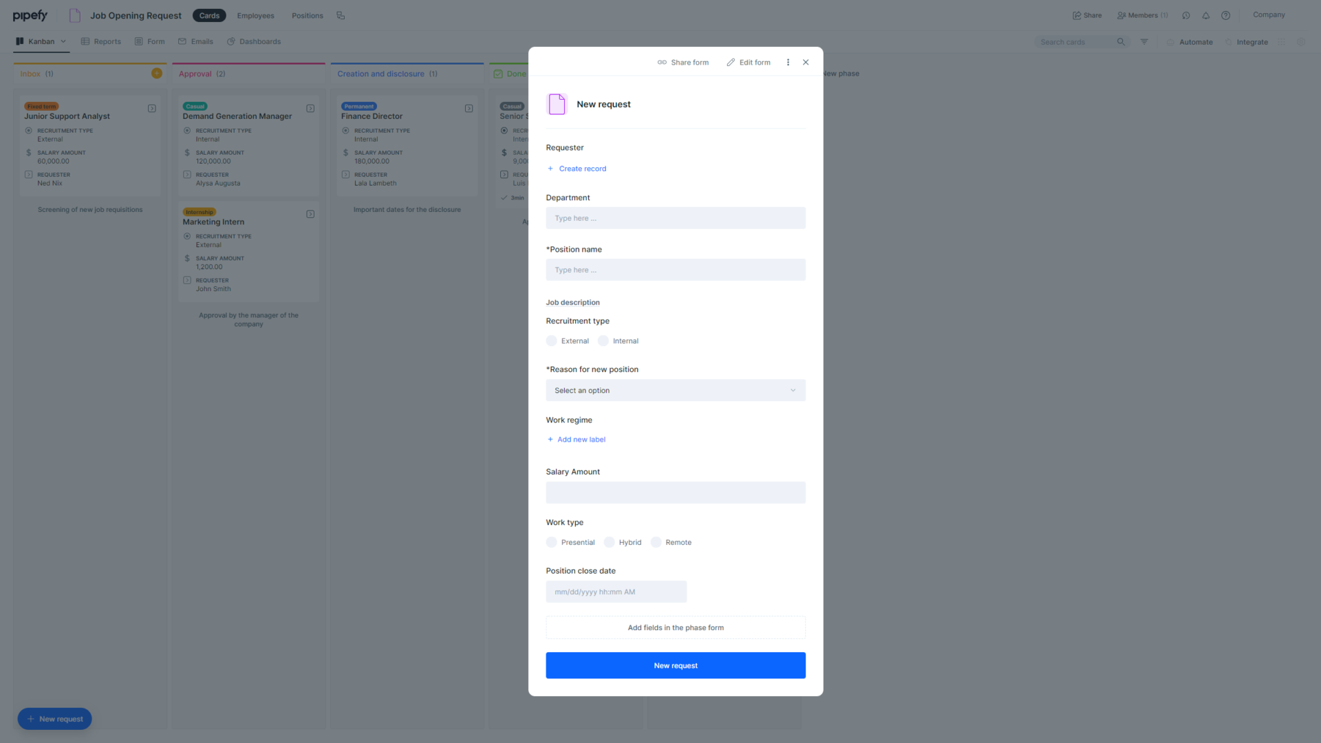Job Requisition Form Template (Free) | Pipefy