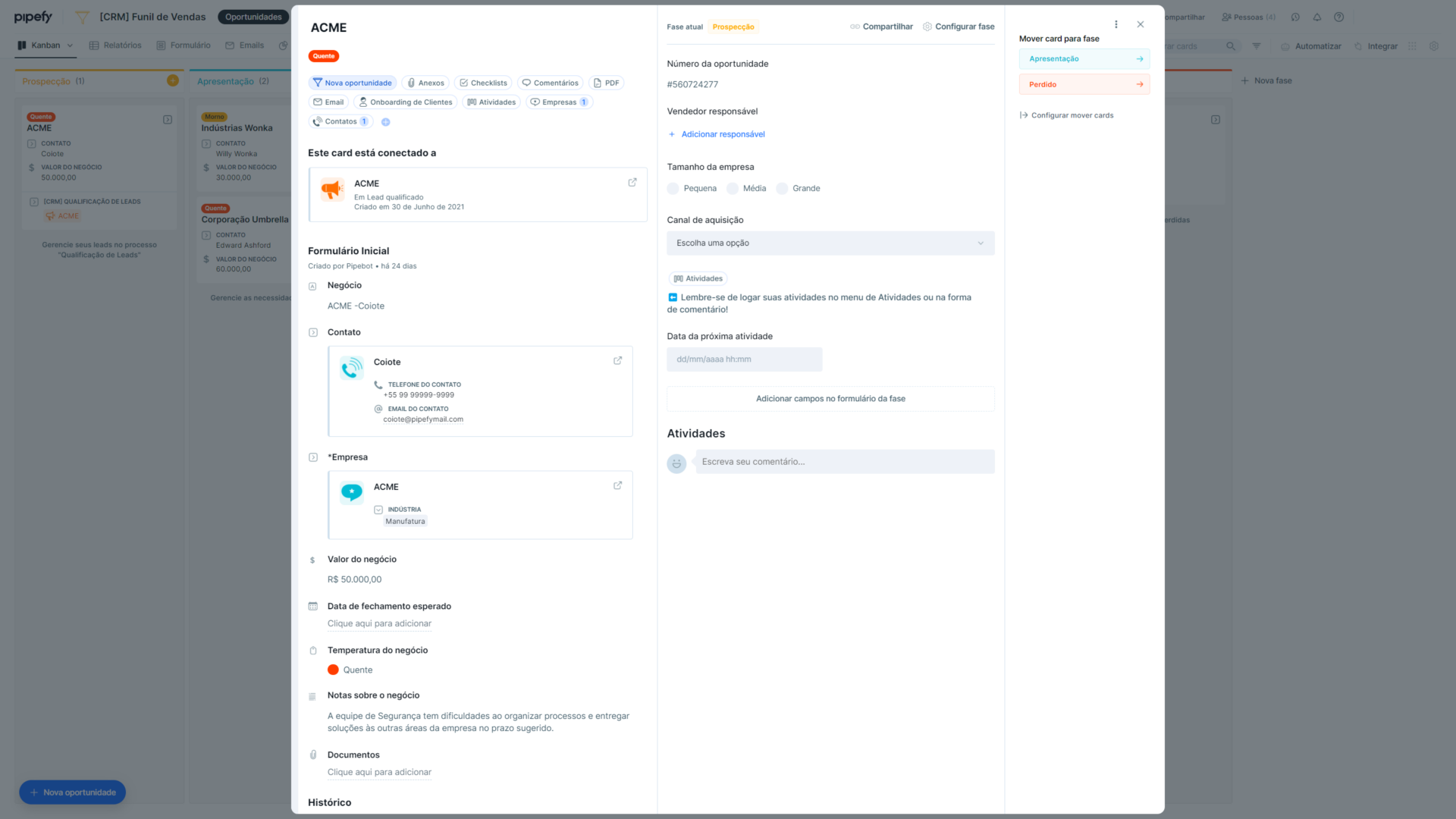 Modelo de CRM de Vendas (Grátis) | Pipefy