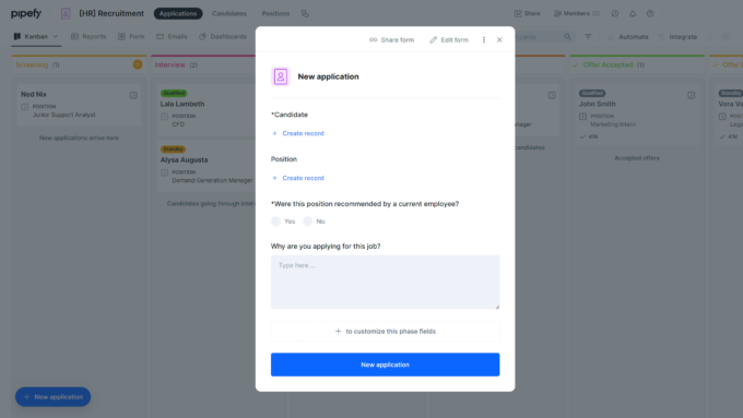 Human Resources Template Pack | Pipefy